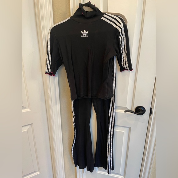 adidas | Pants & Jumpsuits | Adidas 2 Piece Pant Suit Bell Bottom Pants ...